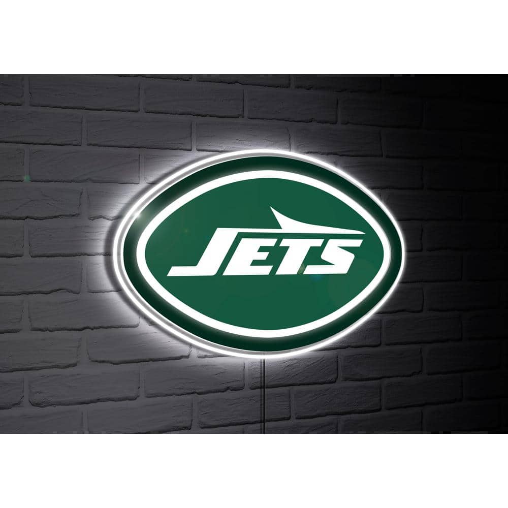 Evergreen New York Jets Team Logo Shaped Plug in LED Lighted Sign ...
