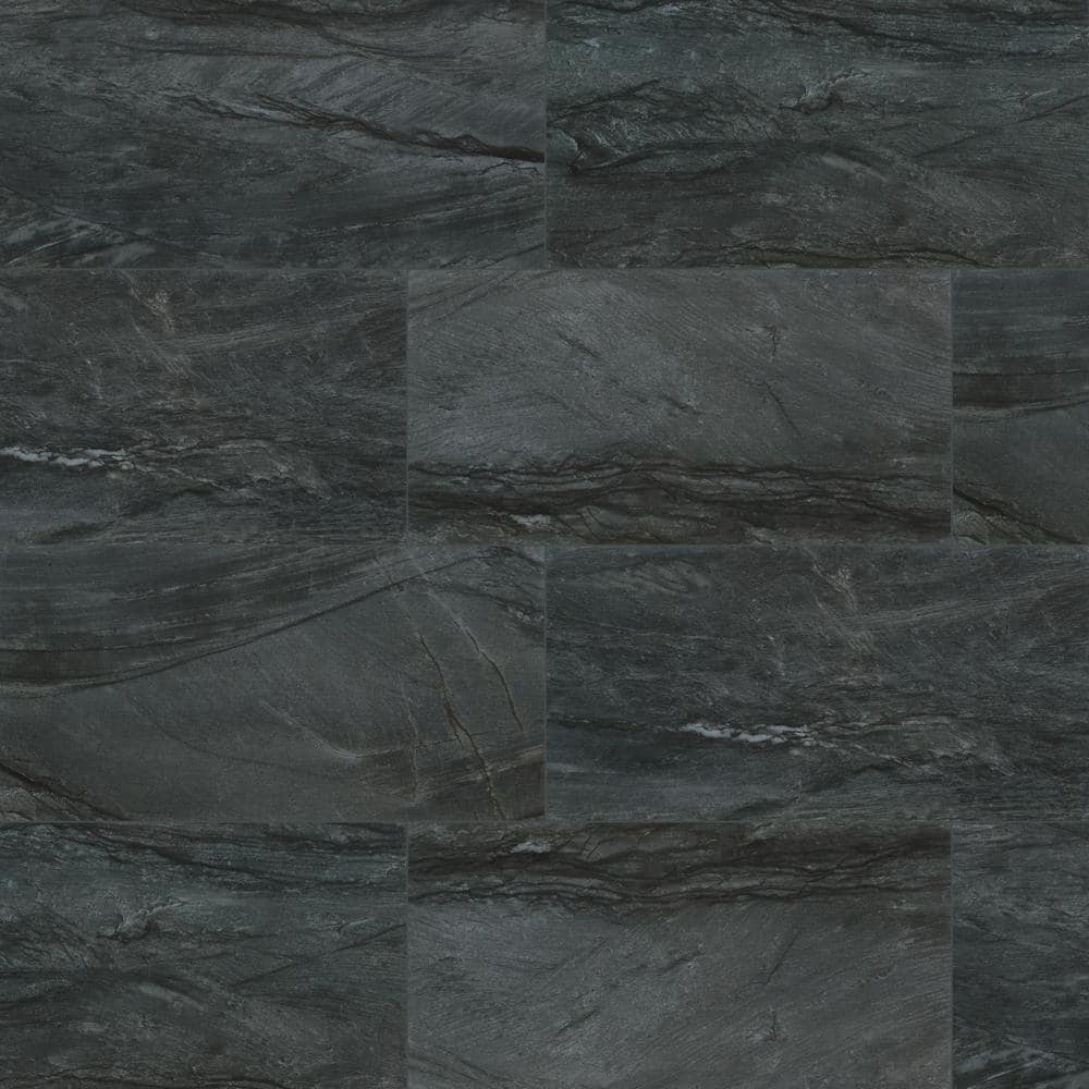 MSI Anastasia Anthracite 12 in. x 24 in. Polished Porcelain Floor and ...