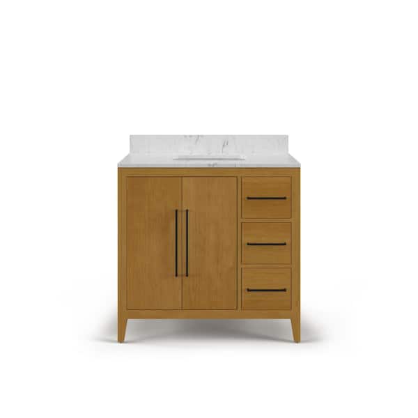 Lusso 36 in. Single Sink Freestanding Baja Oak Bath Vanity with ...