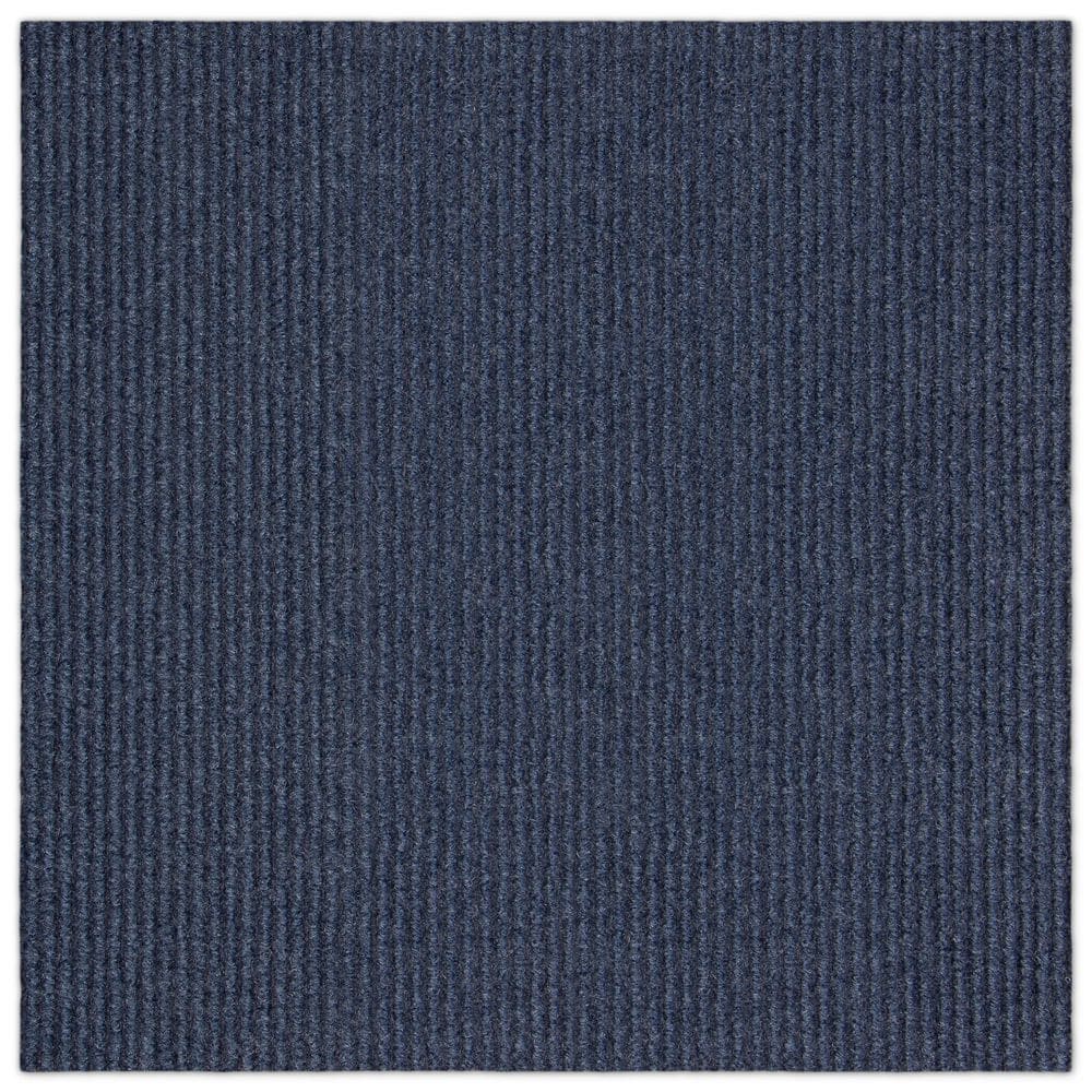 French Broad Wide Wale Blue Residential 18 in. x 18 in. Peel and Stick ...