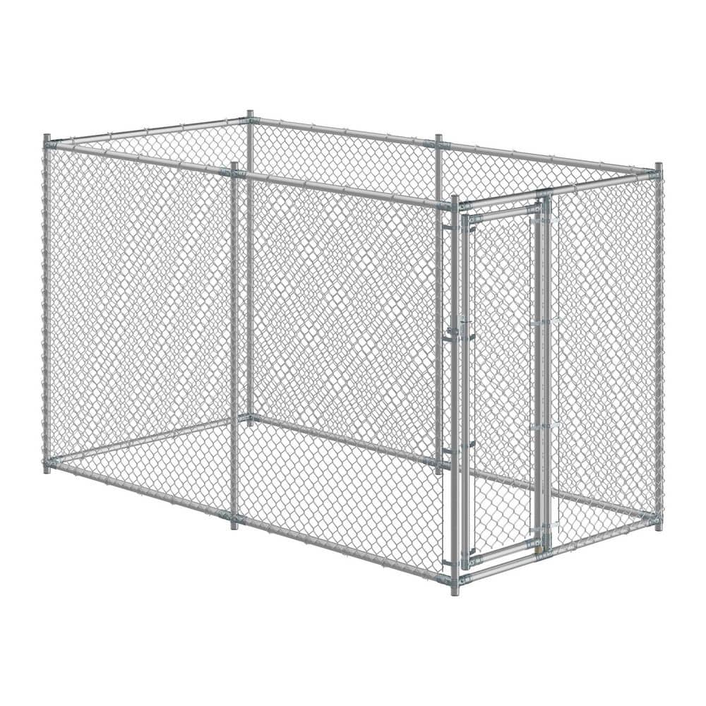 Lucky Dog 6 ft. H x 5 ft. W x 10 ft. L Galvanized Chain Link Kennel ...