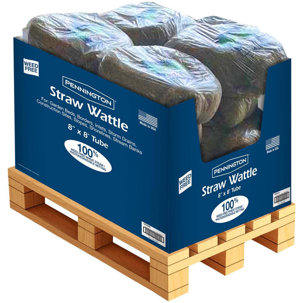 Pennington Straw Wattle 8 in. x 8 ft. Pallet (16 units) 100552151 - The ...