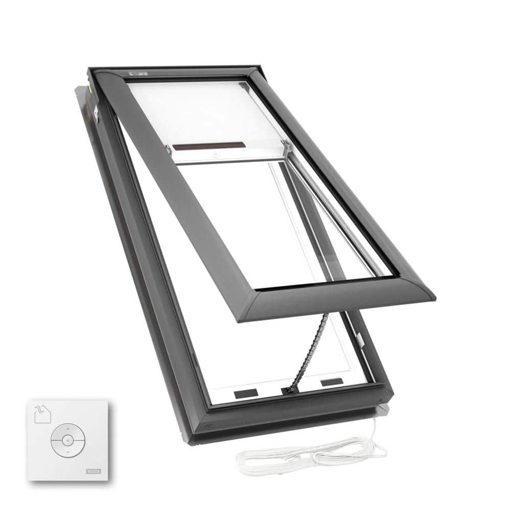 VELUX 21 in. x 45-3/4 in. Electric Venting Deck Mount Skylight with Laminated LowE3 Glass, Solar ...
