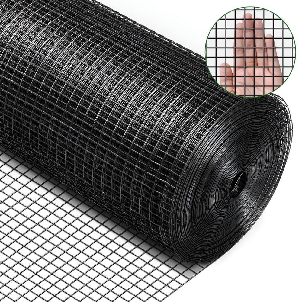 Black Hardware Cloth 1/2 in. 36 in. x 100 ft. 19-Gauge, PVC Coated Wire ...