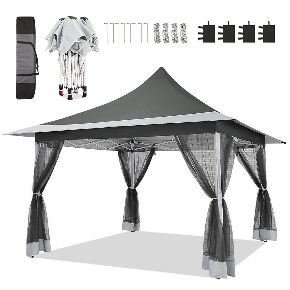 ATENGNES 12 ft. x 12 ft. Outdoor Portable Patio Pop up Canopy Tent ...
