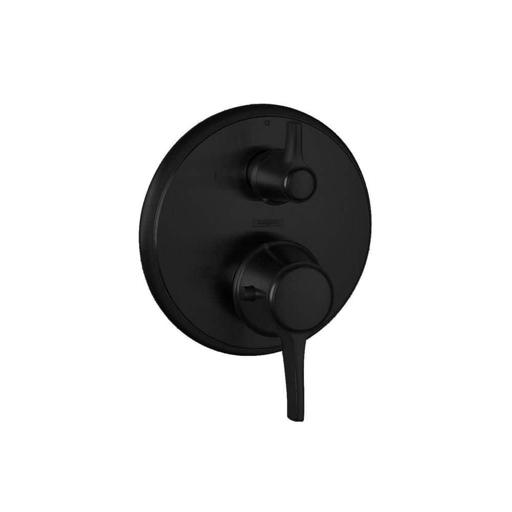Hansgrohe Ecostat Classic Wall Mount Shower Trim Kit in Matte Black ...
