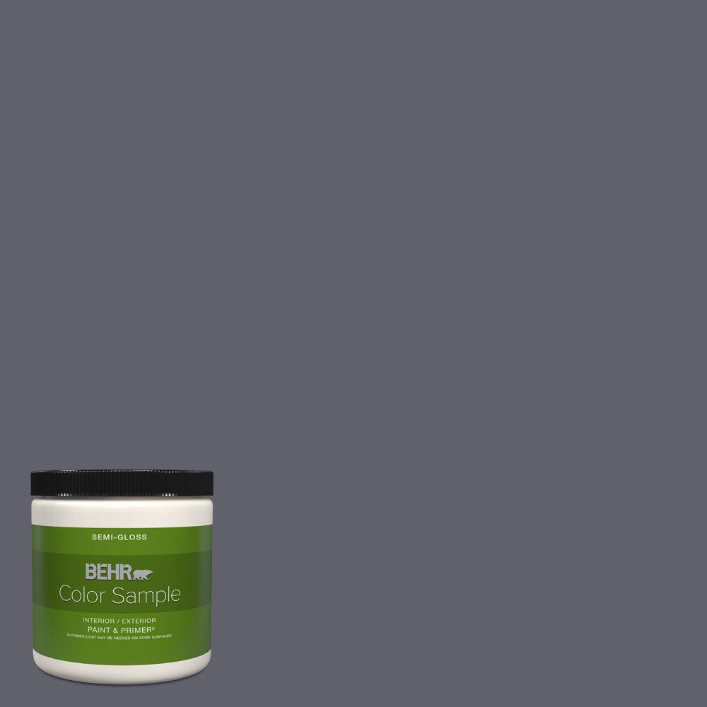 BEHR PREMIUM PLUS 8 oz. #N540-6 Script Ink Semi-Gloss Interior/Exterior ...