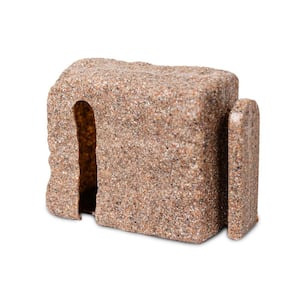 Beuta 7 in. x 6.5 in. x 4 in. Cobble Stone (Start) Faux Stone Plastic ...