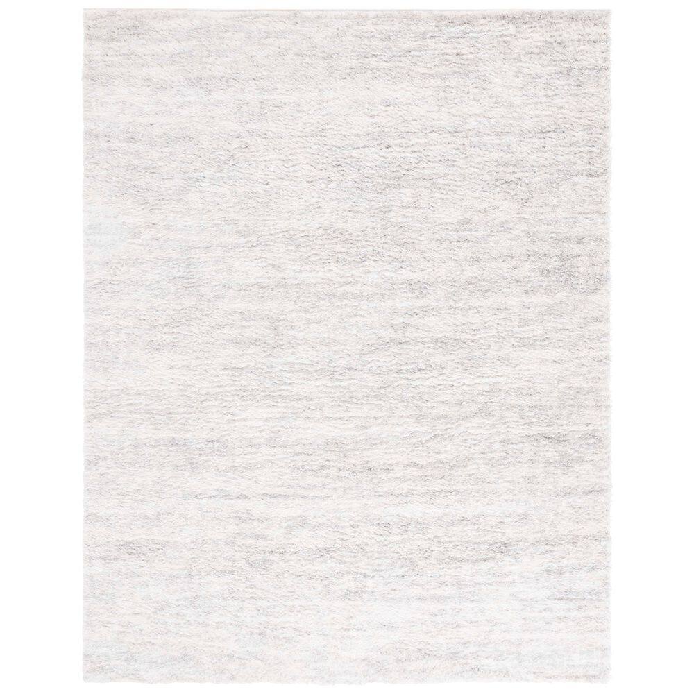 SAFAVIEH Berber Shag 7 ft. x 9 ft. Ivory/Light Gray 2-Toned Solid Area ...