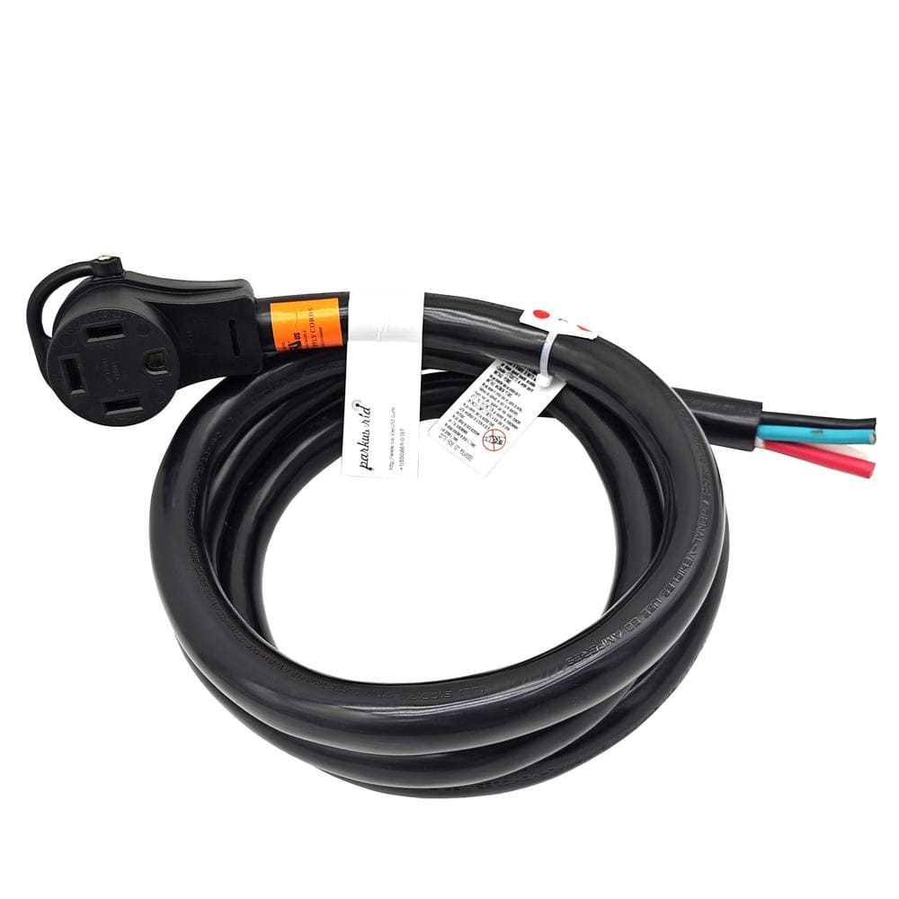 parkworld 8 ft. 6/3+8/1 55 Amp, Black NEMA 14-60R Female Receptacle ...