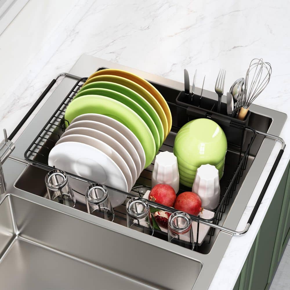 Numhew Expandable Stainless Steel Over, In Sink Dish Rack, 304 Rust ...