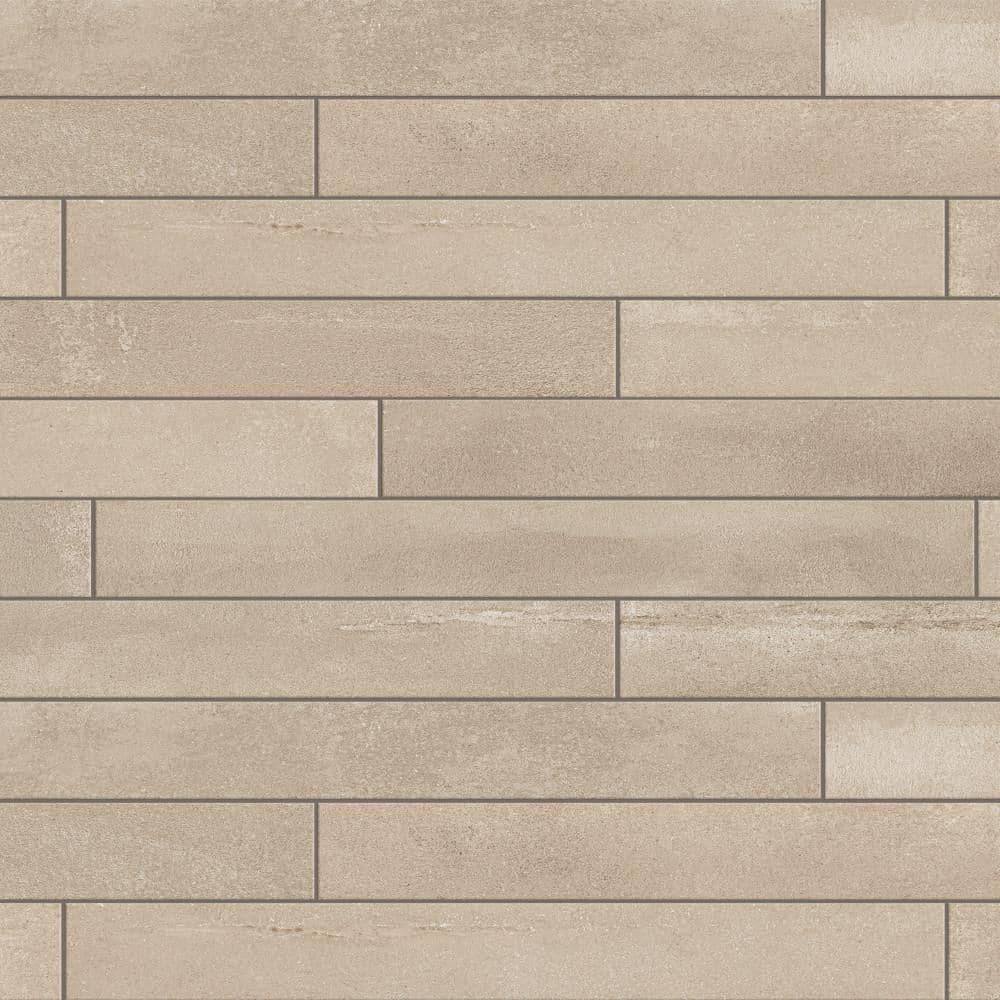 Merola Tile Tucson Beige 2 in. x 18 in. Porcelain Floor and Wall Tile ...