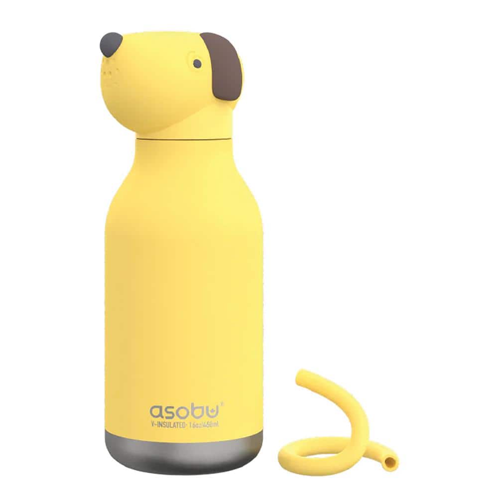 ASOBU Bestie Bottle 16 oz. Yellow Dog Stainless Steel Insulated Water ...