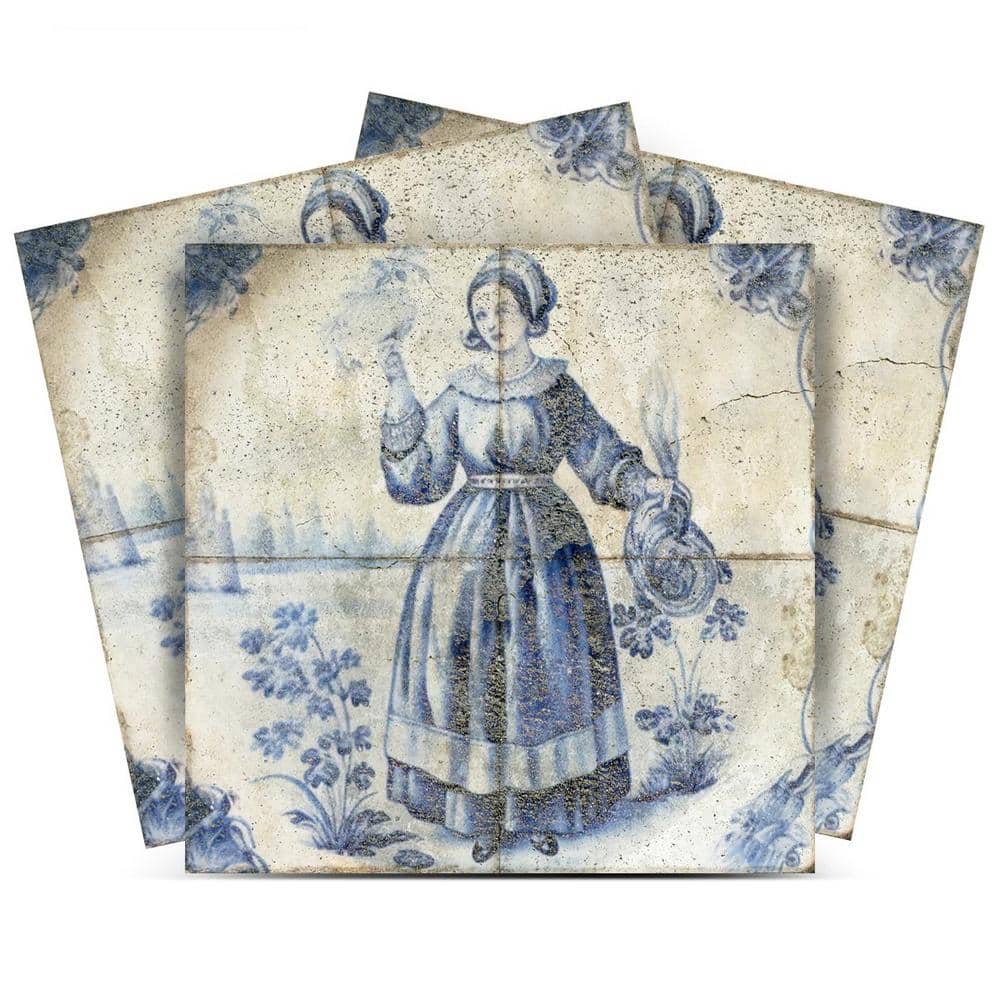 MI ALMA Blue and Light Steel Blue D25 4 in. x 4 in. Vinyl Peel and ...