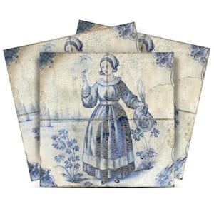 MI ALMA Blue and Light Steel Blue D27 7 in. x 7 in. Vinyl Peel and ...