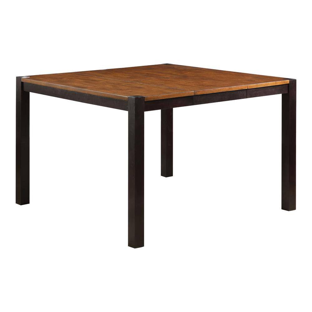 Furniture of America Linka 54 in. Rectangle Dark Oak and Espresso Wood ...