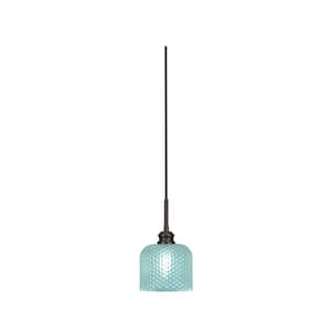 Albany 60-Watt 1-Light Espresso Pendant Mini Pendant Light Turquoise ...