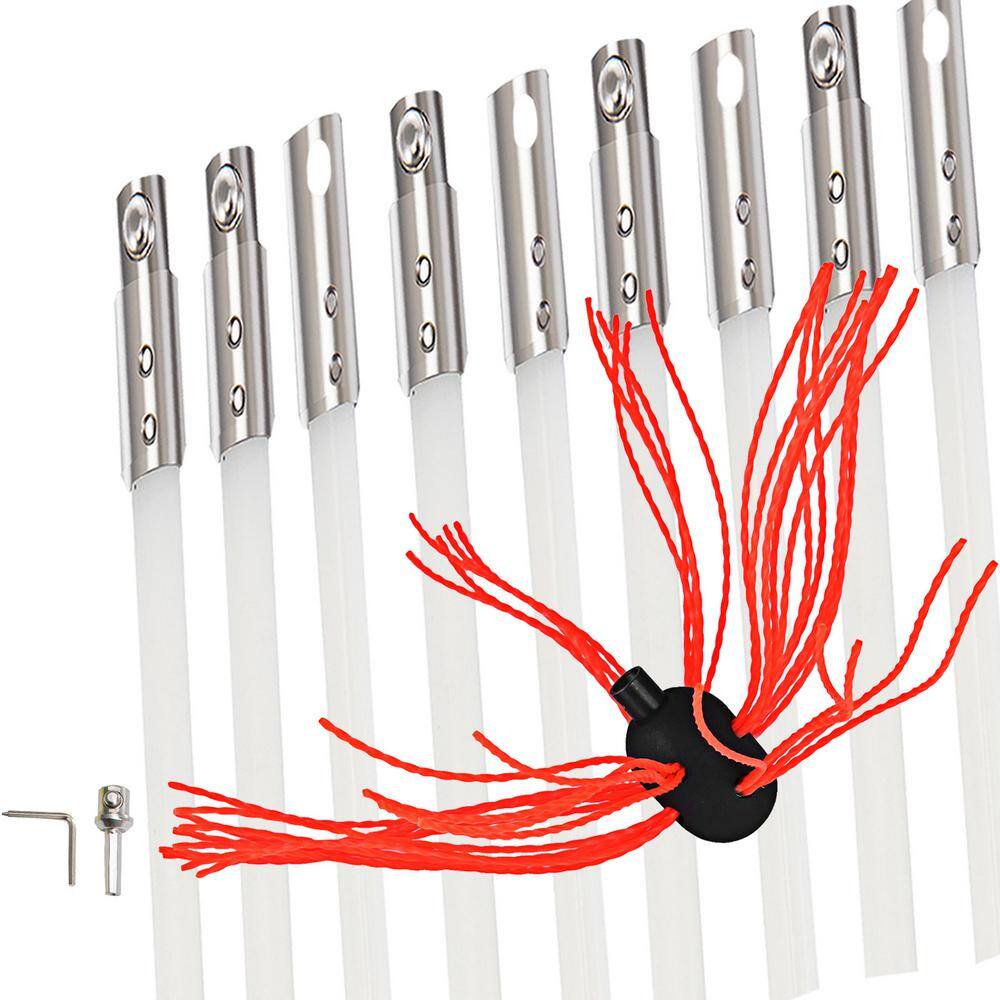 VEVOR Chimney Sweep Kit 30 ft. Flexible Chimney Brush Kit Driven by ...