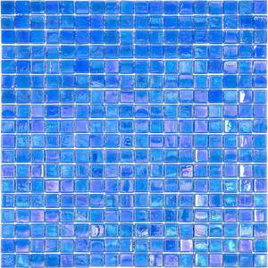 Apollo Tile Skosh 4 in. x 6 in. Glossy Azure Blue Glass Mosaic Uniform ...