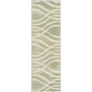 SAFAVIEH Adirondack Sage/Cream 3 ft. x 8 ft. Striped Runner Rug ADR125X ...