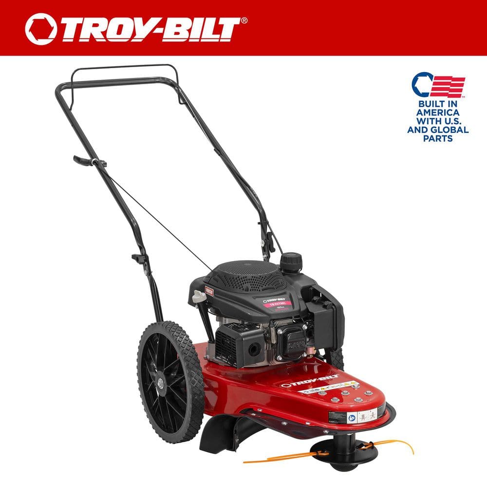 Troy-Bilt 22 in. 163cc Gas Walk Behind String Trimmer Mower TB22TMC ...