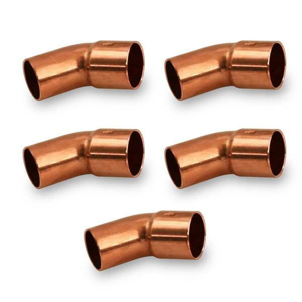 PLUMBFLEX 1/4 in. Copper FTG x C 45-Degree Street Elbow Fitting (5-Pack) 0014CCSF-5 - The Home Depot