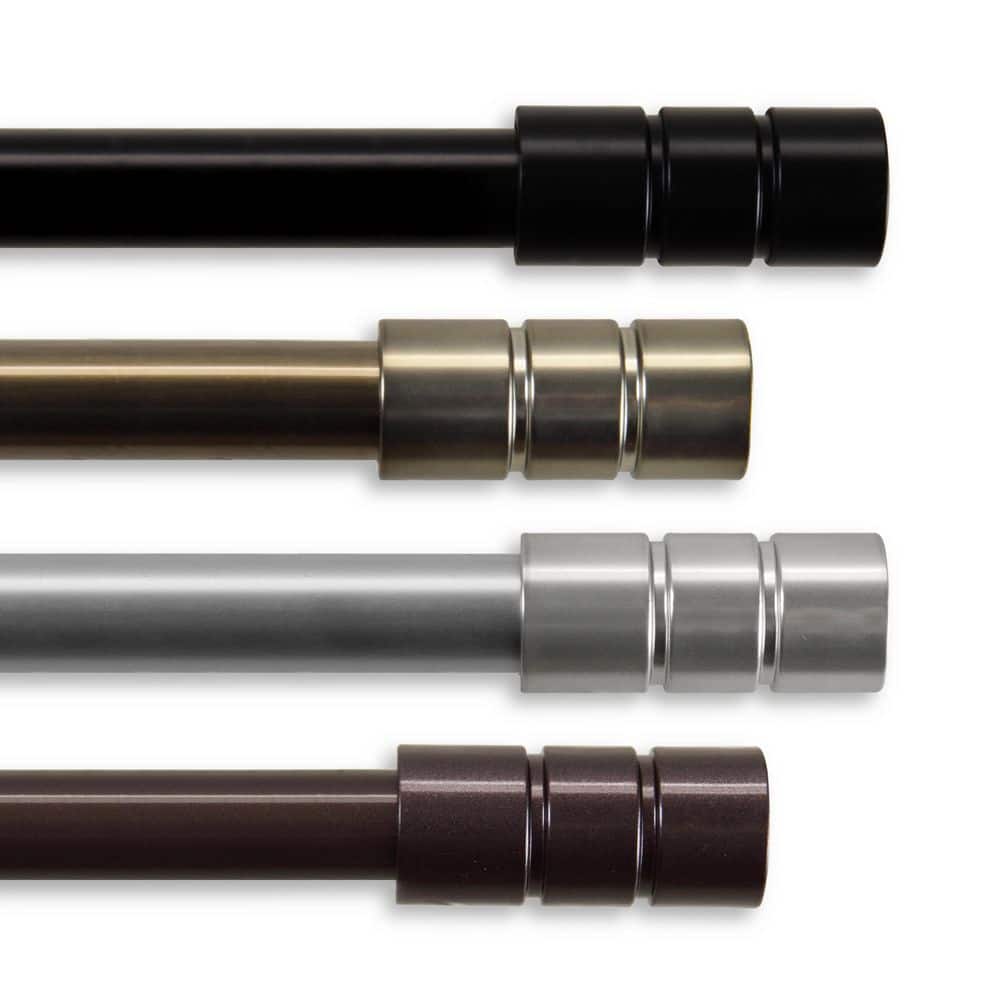 Rod Desyne 18 in. - 28 in. Black Telescoping Single Curtain Rod Kit ...