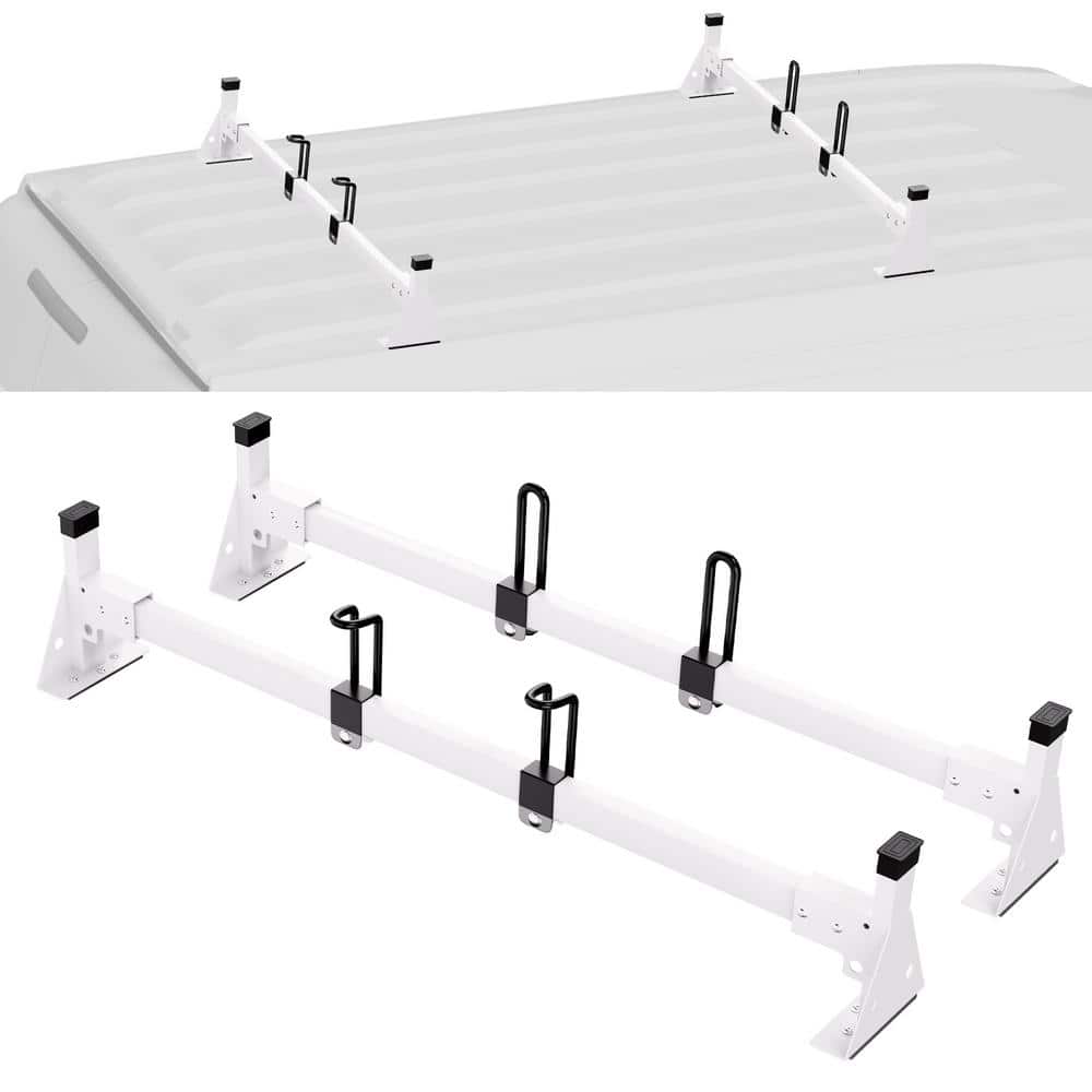 VEVOR Trailer Ladder Rack, 54 in. 2 Crossbars Ladder Roof Rack, Heavy ...
