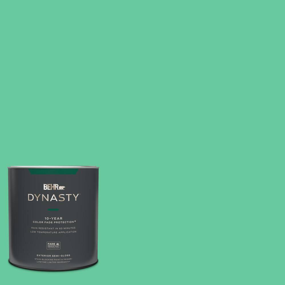 BEHR DYNASTY 1 qt. #470B-4 Intense Jade Semi-Gloss Enamel Exterior ...