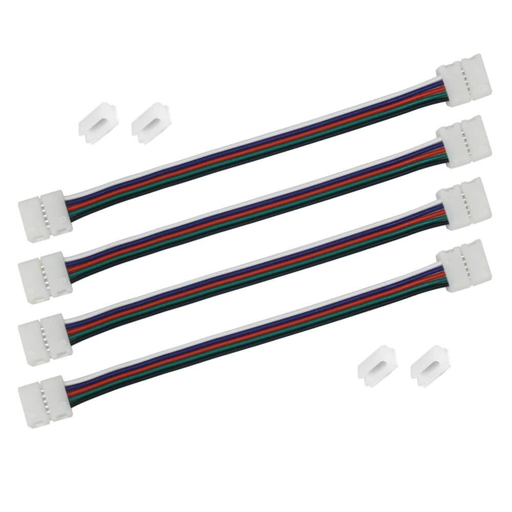 Commercial Electric 6 in. Connector Cord LED Strip Light Connector Pack (RGB+W) (4 in. x 6 in ...