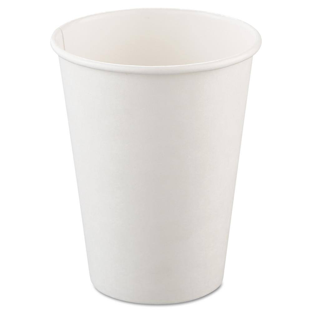 DART 12 oz. White Single-Sided Disposable Paper Cups, Hot Drinks (50 ...