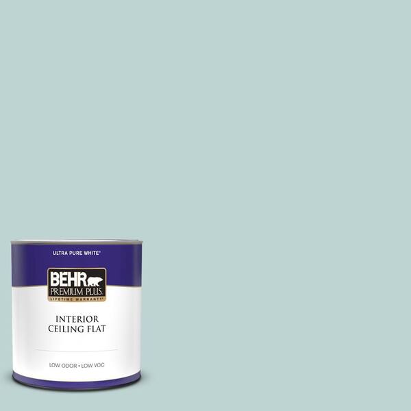 BEHR PREMIUM PLUS 1 qt. #500E-3 Rain Washed Ceiling Flat Interior Paint ...