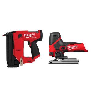 Milwaukee M12 FUEL 12 Volt Lithium Ion Brushless Cordless 18 Gauge Compact Brad Nailer with FUEL Orbital Detail Sander Tool Only 2541 20 2531 20 The Home Depot