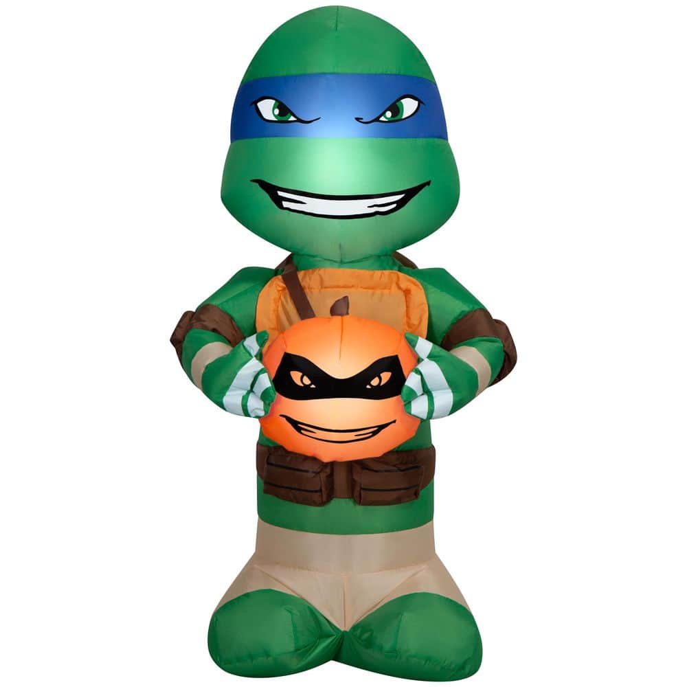 Nickelodeon 3.2 ft Airblown-Big Head Leonardo with Pumpkin Halloween ...