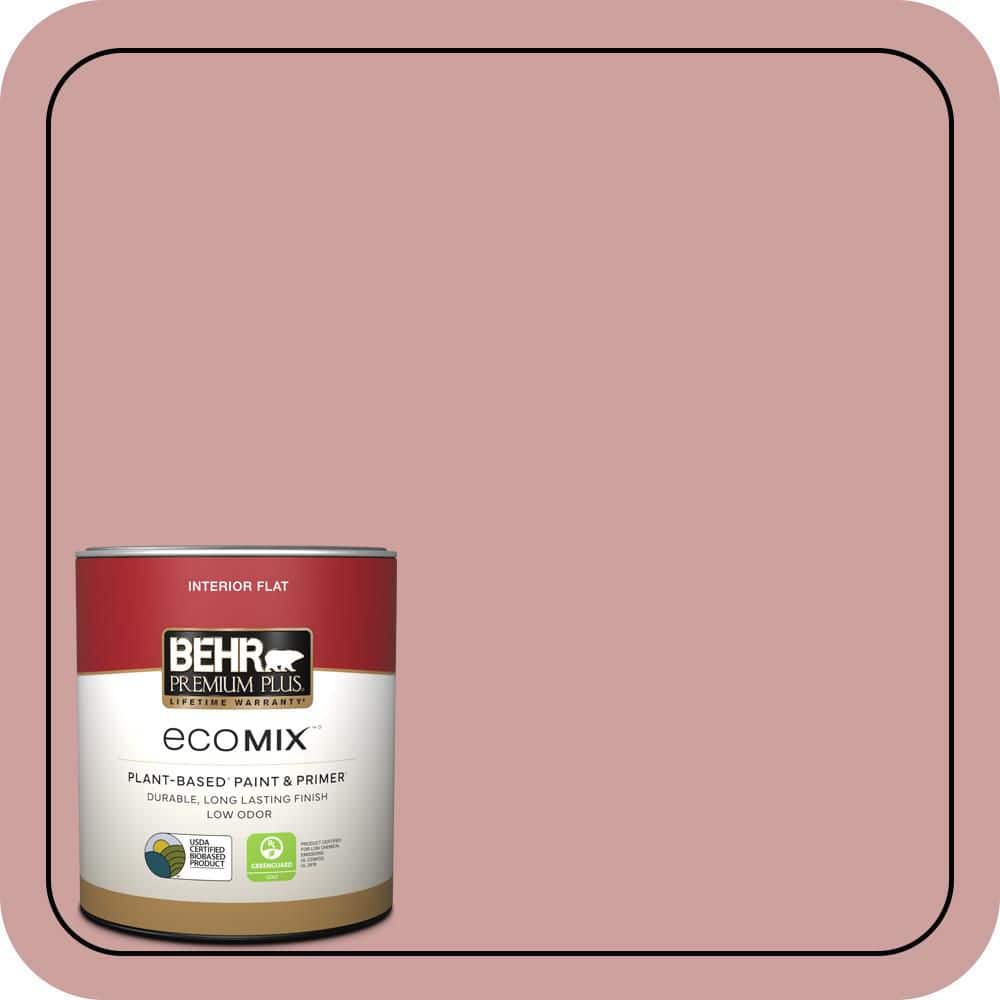 BEHR PREMIUM PLUS 1 qt. #150E-3 Calico Rose Flat EcoMix Plant-Based ...