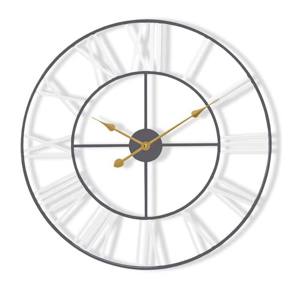 Sorbus White Analog Metal Lighted Wall Clock CLK-WAL30-WH - The Home Depot