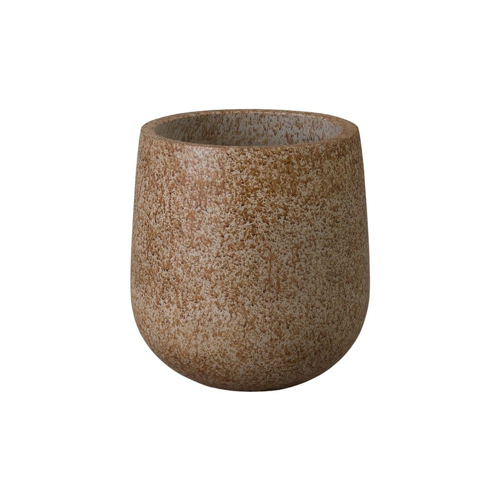 Emissary Opus 15 in. Brown Terrazzo Round Planter (15 in. L x 15 in. W ...