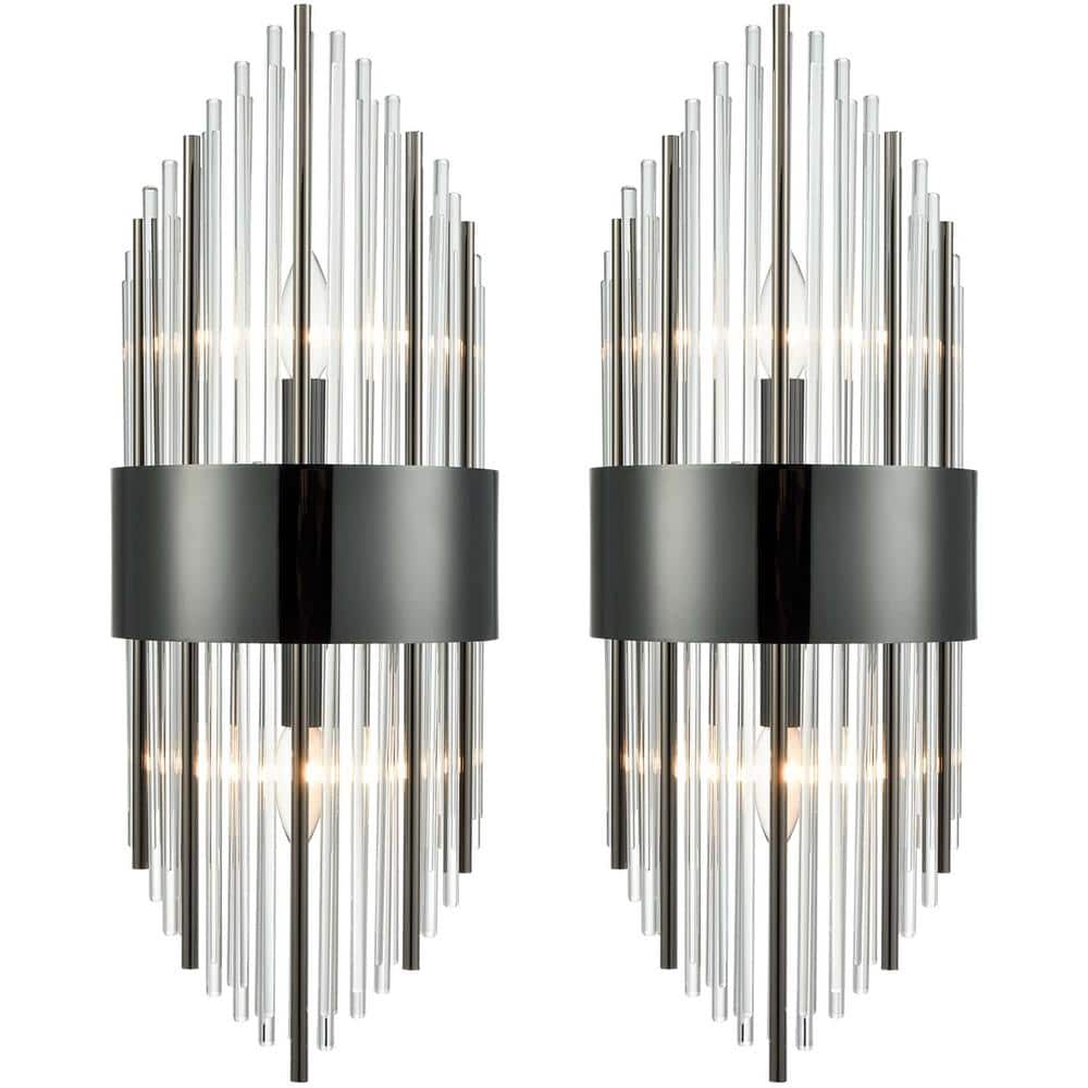 CLAXY 4.33 in. 4-Light Black Modern Wall Sconce with Standard Shade XT ...