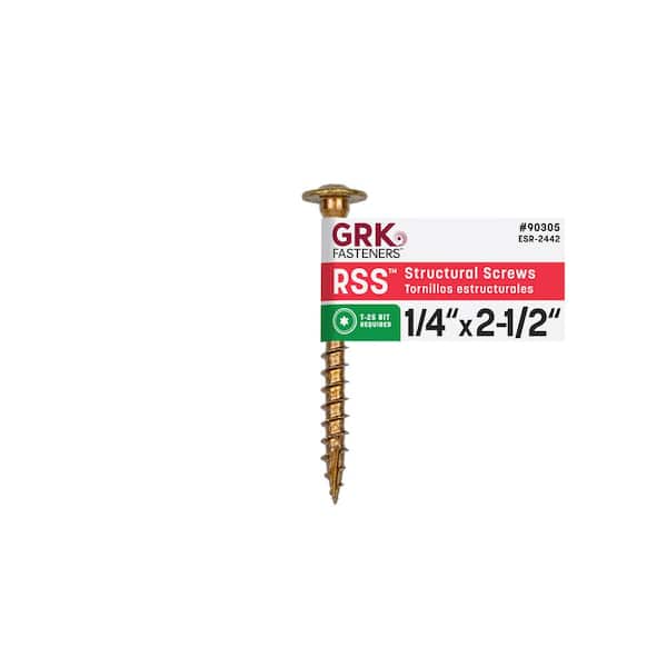 GRK Fasteners 1/4 in. x 2-1/2 in. Brass Star Torx Drive Low Profile ...