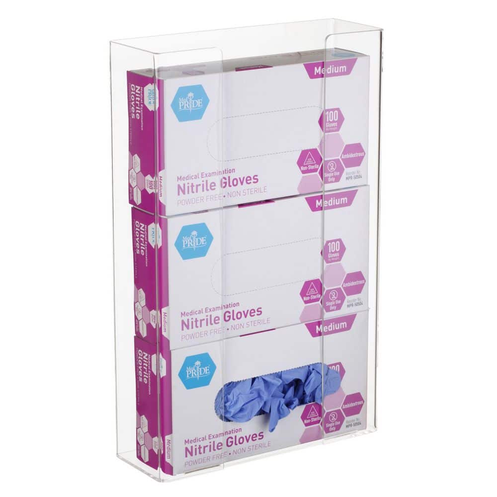 Triple Box Capacity Wall Mount Acrylic Glove Box Dispenser Disposable ...