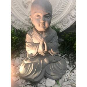 DurX-litecrete 16.5 in. H Lightweight Concrete Sitting Praying Monk ...