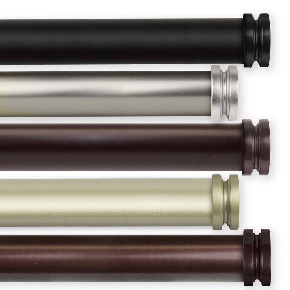 Rod Desyne Bun 1 in. Dia 120 in. - 170 in. Single Curtain Rod in Light ...
