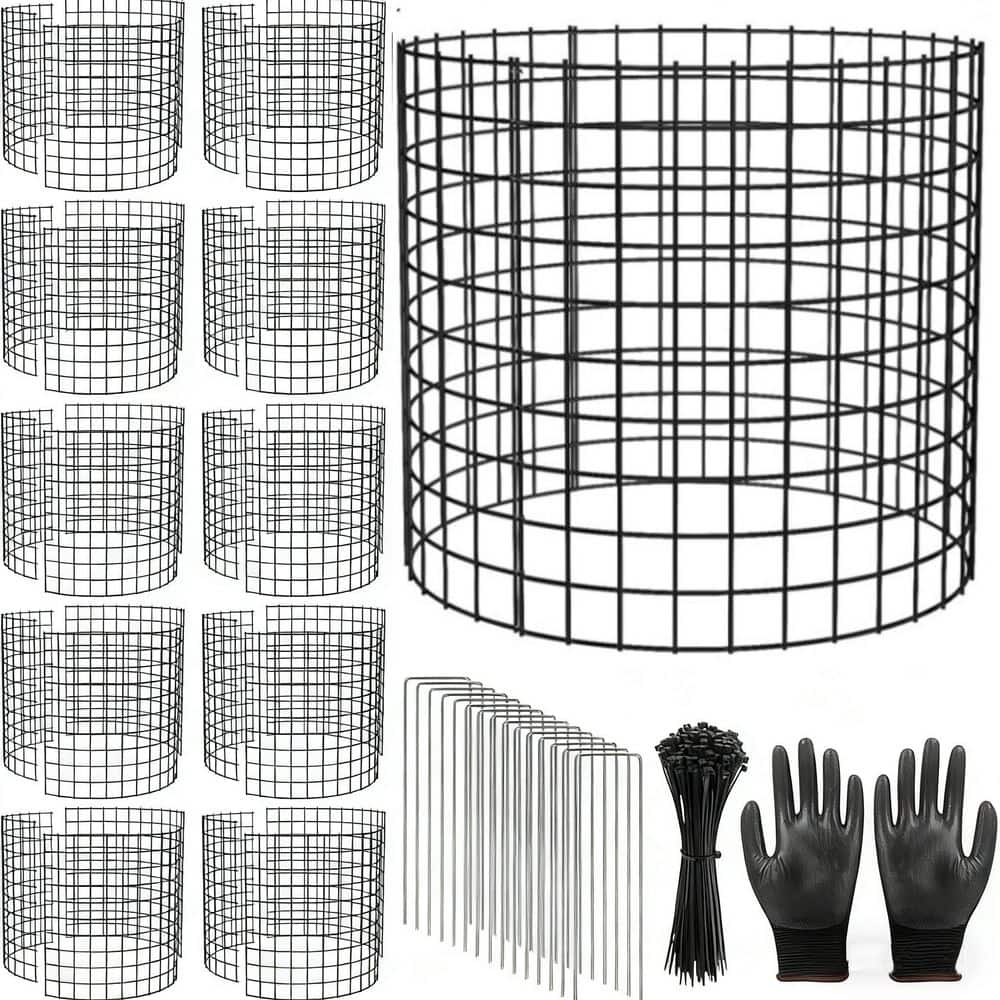 OGETFUUR 10 Pack 13 x 12 in. Metal Wire Plant Cages Mesh Plant Cage ...