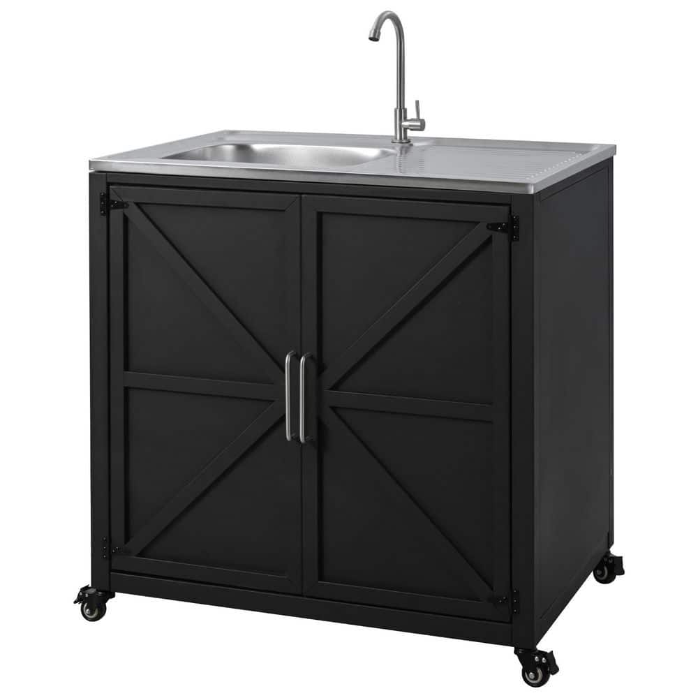 Outdoor Movable Kitchen Sink Outdoor Grill Cart Kitchen Island Patio ...