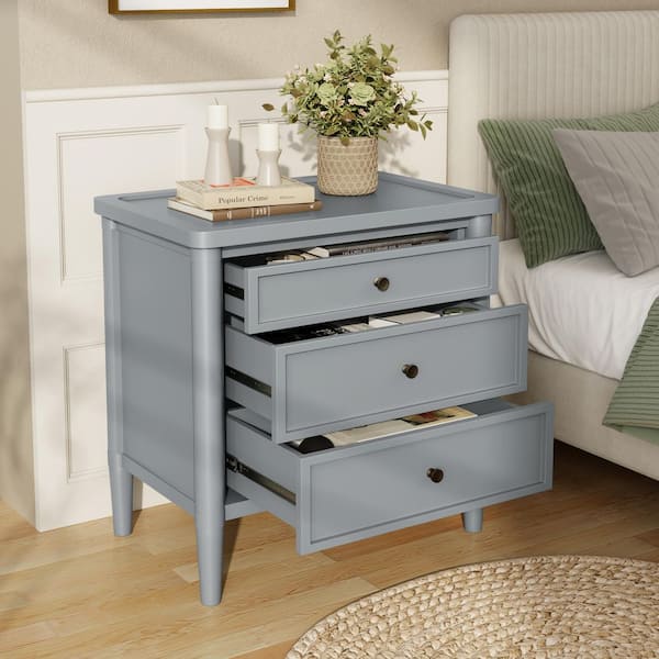 CHRISTOPHER KNIGHT HOME Gemma Modern Light Gray 3 Drawers 23.62 in. W ...
