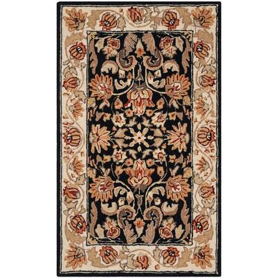 SAFAVIEH Easy Care Ivory/Black 8 ft. x 10 ft. Border Area Rug EZC753A-8