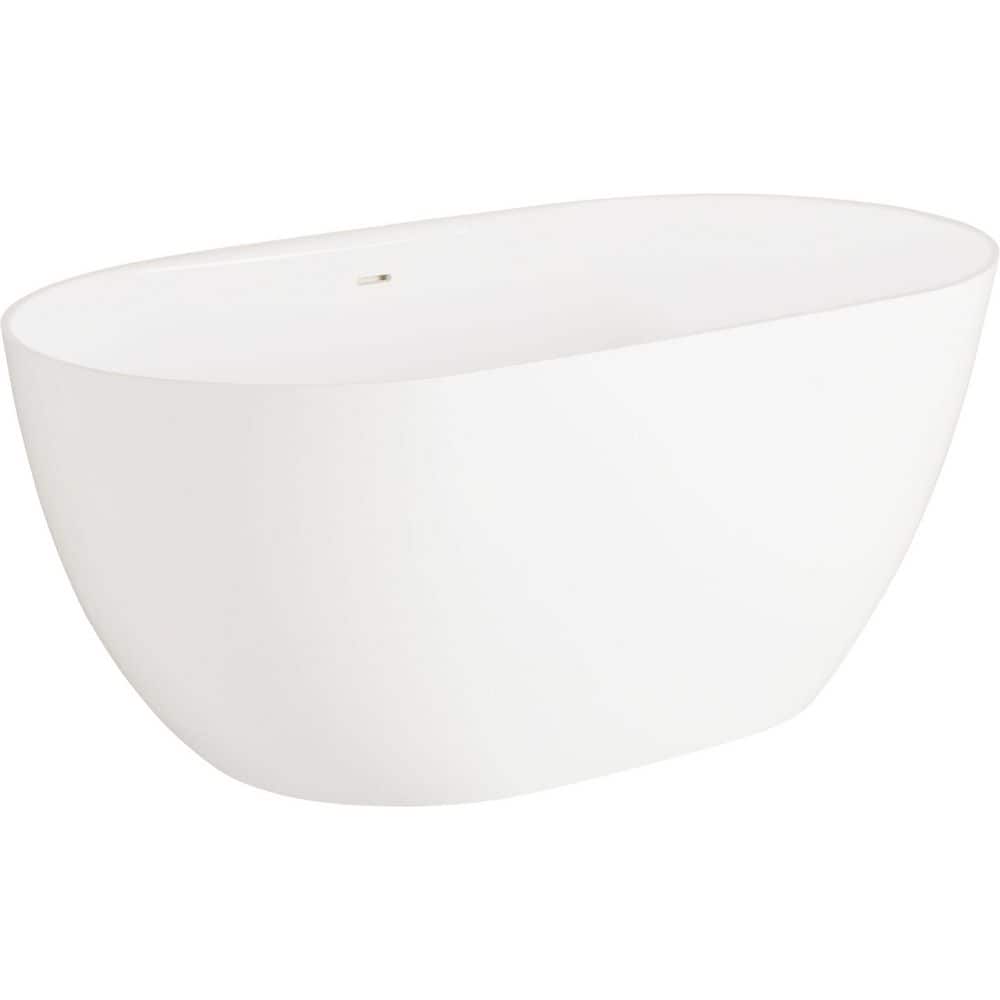 SIGNATURE HARDWARE Patera 59 in. x 29 in. Soaking Bathtub with Center ...