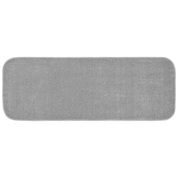Garland Rug Gramercy 22 in. x 60 in. Silver Plush Bath Rug ...