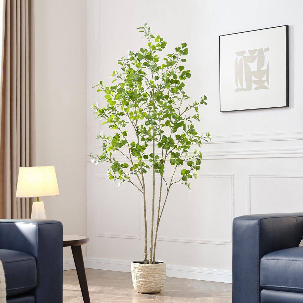 6 ft. Artificial Ficus Tree with Heart-Shaped Leaves in Pot HDD2ZJKHN1 ...