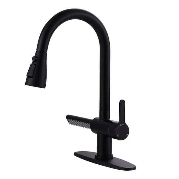 ALEASHA 3-Mode Single Handle Stainless Steel Pull Down Sprayer Kitchen ...